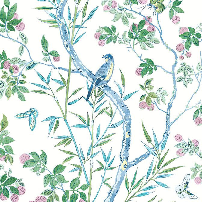 Claire Brook Wallpaper - Blue and Green wallpaper | Sojourn Wallpapers ...