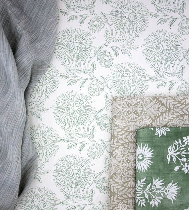 Delphine - Celadon fabric | Indienne | Warwick