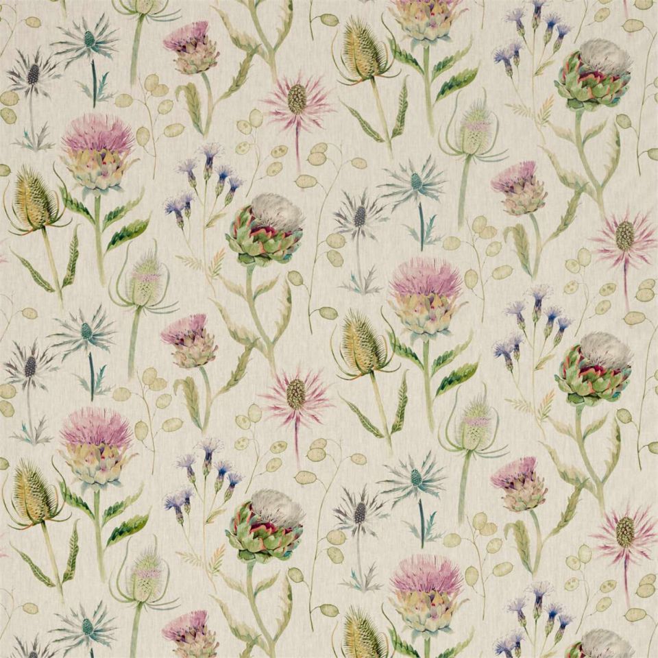 Thistle Garden Linen - Thistle/Fig fabric | Embleton Bay Fabrics ...