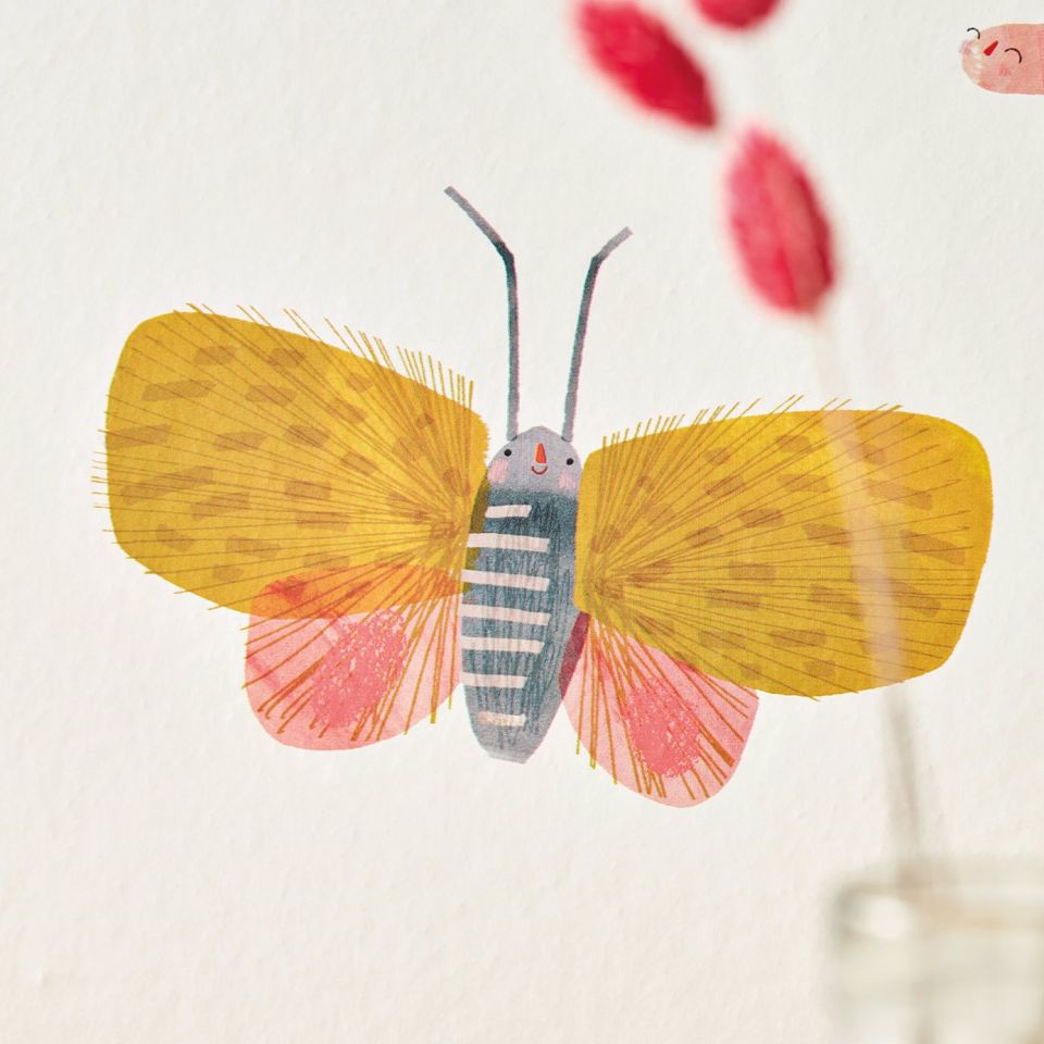 Garden Friends - Poppy/Ochre/Leaf wallpaper | Book Of Little Treasures ...
