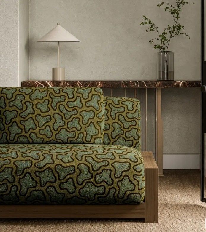 Molten - Moldavite/Emerald fabric | Defined Momentum Velvets | Harlequin