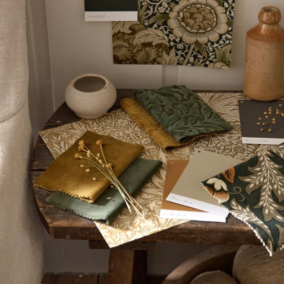 Willow Boughs Caffoy Velvet - Citrus Stone fabric | Wardle Velvets ...