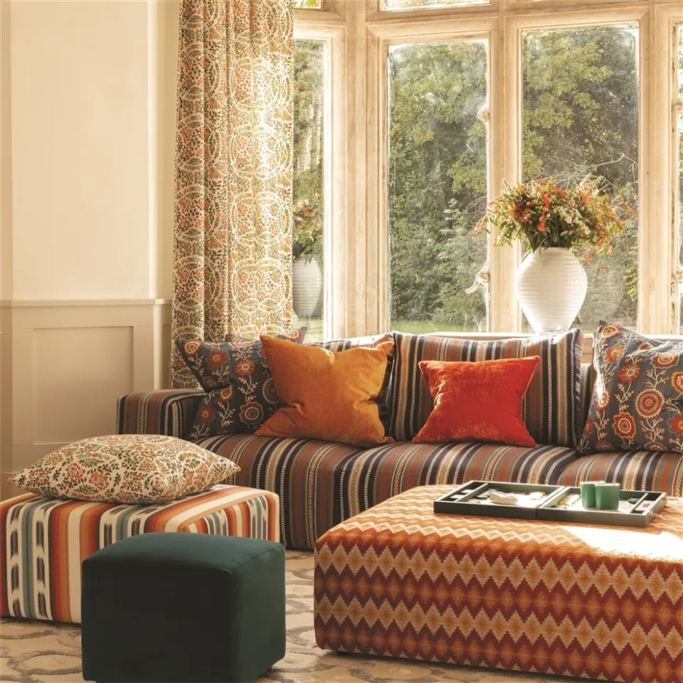 Perzina - Blood Orange fabric | Khotan | William Yeoward