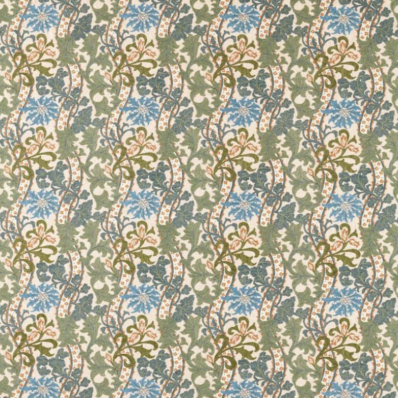 Cornflower Embroidery - Woad/Forest fabric | The Unfinished Works ...