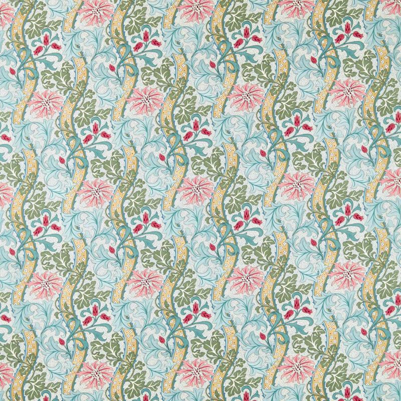 Cornflower - Rose/Woad fabric | The Unfinished Works Fabrics | Morris & Co