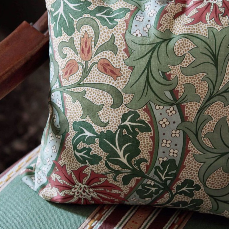 Cornflower - Russet/Forest fabric | The Unfinished Works Fabrics ...