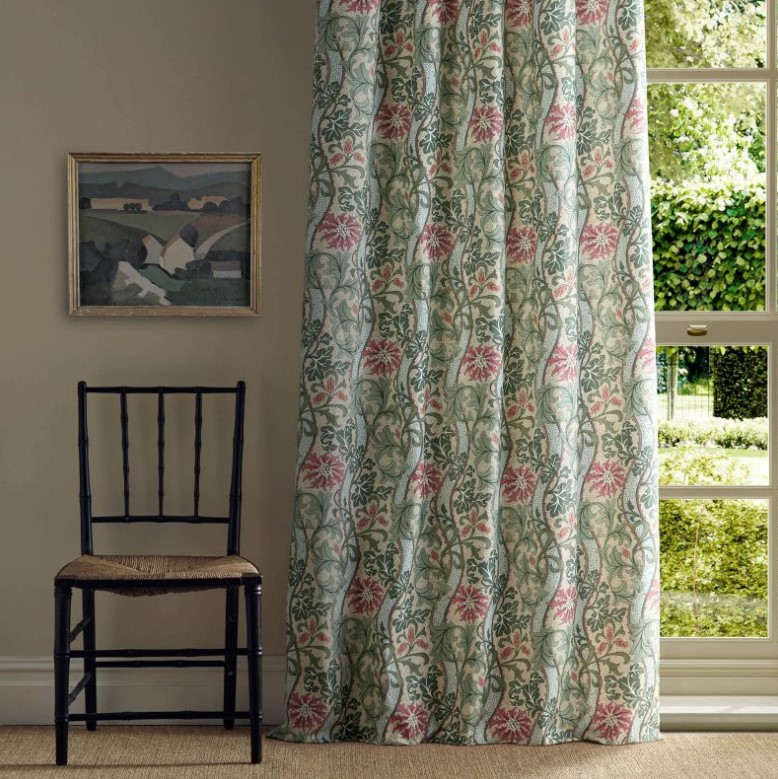 Cornflower - Russet/Forest fabric | The Unfinished Works Fabrics ...