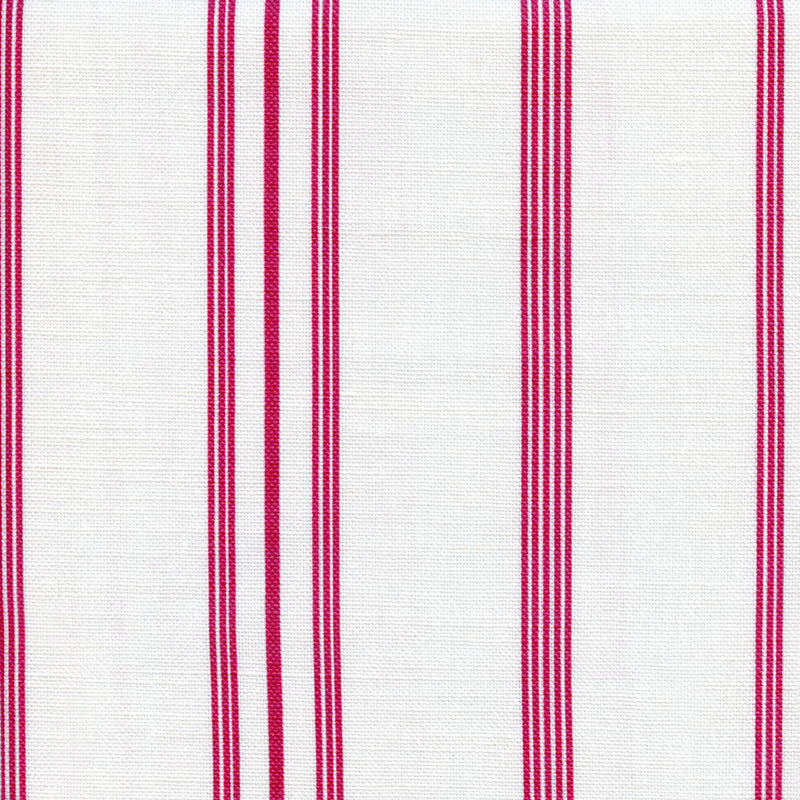 Devon Stripe - Raspberry Red On White fabric | Studio Collection ...