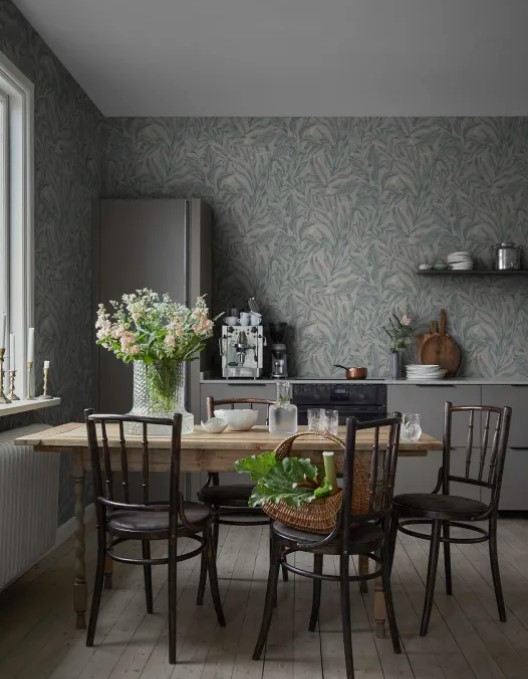 Elin - Misty Blue wallpaper | Pattern stories | Sandberg