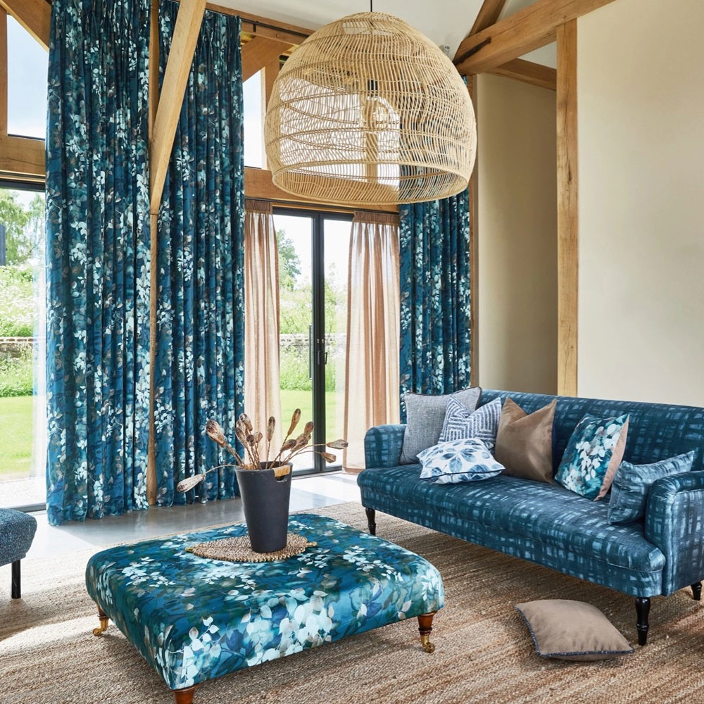 Fantasy - Sapphire fabric | Winter Garden | Prestigious Textiles