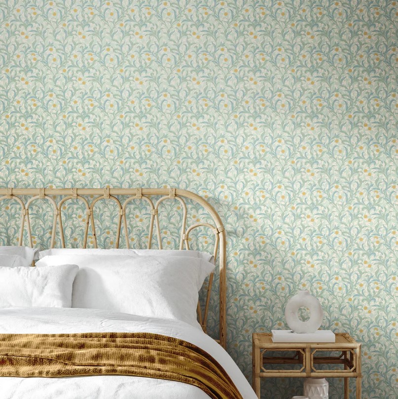 Floral Trail - Duck Egg Blue wallpaper | Elegance | Hoopla Walls