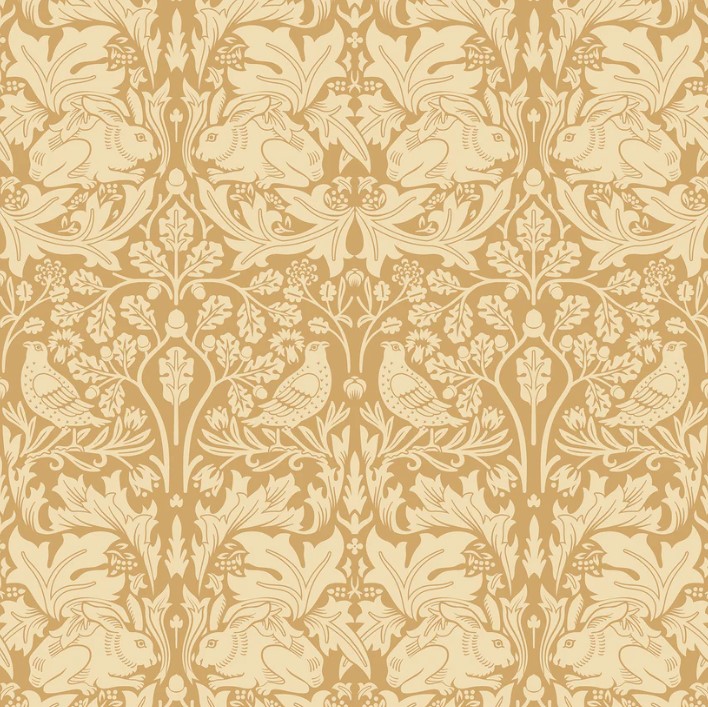 Forest Rabbit - Yellow Ochre wallpaper | Eden | Hoopla Walls
