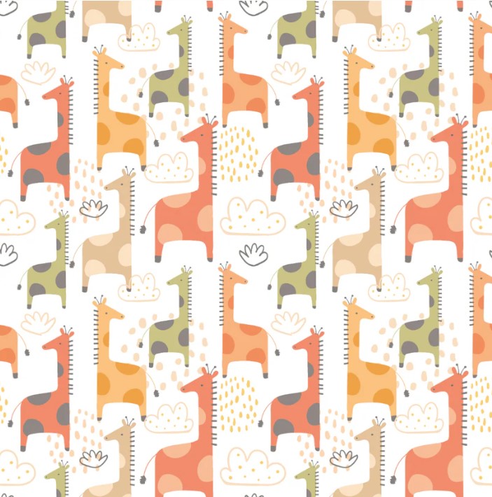 Giraffe Friends - Ginger Spice wallpaper | Peekaboo | Hoopla Walls