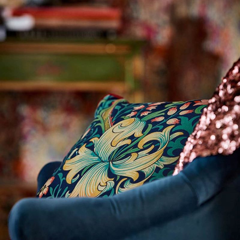 Golden Lily Velvet - Galactic Ink fabric | Bedford Park Fabrics ...