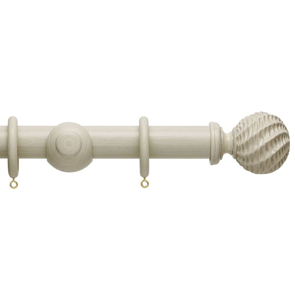 Hallis Origins 35mm Ammonite Limestone Wood Pole Kit | White Wooden ...