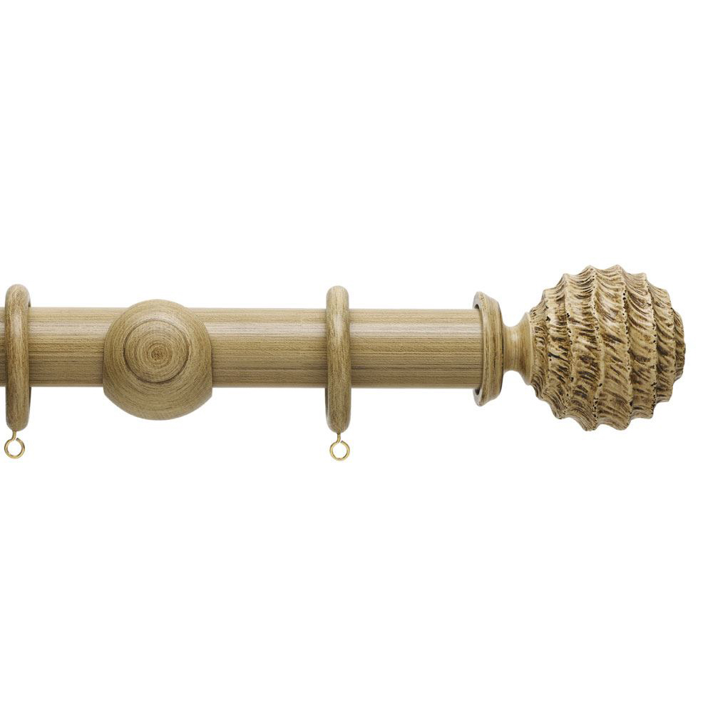 Hallis Origins 35mm Fossil Ball Shale Wood Pole Kit | Natural Wooden ...