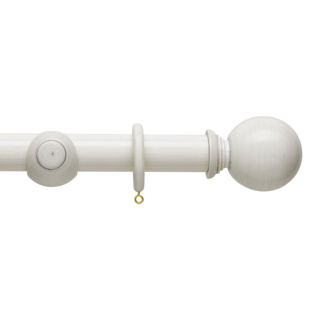 Hallis Origins 45mm Ball Chalk Stone Wood Pole Kit | White Wooden ...