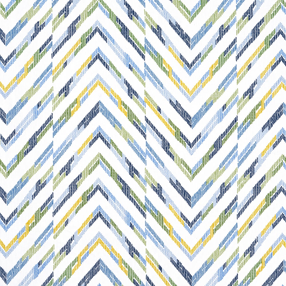 Hamilton Embroidery - Blue and Yellow fabric | Canopy Fabrics | Thibaut