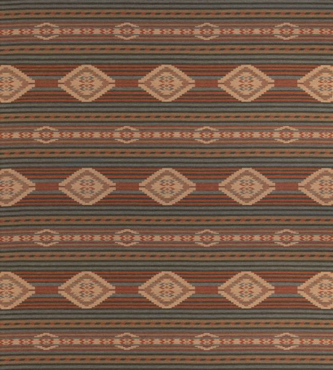 Harlech - Russet / Teal fabric | Wools V | Mulberry Home