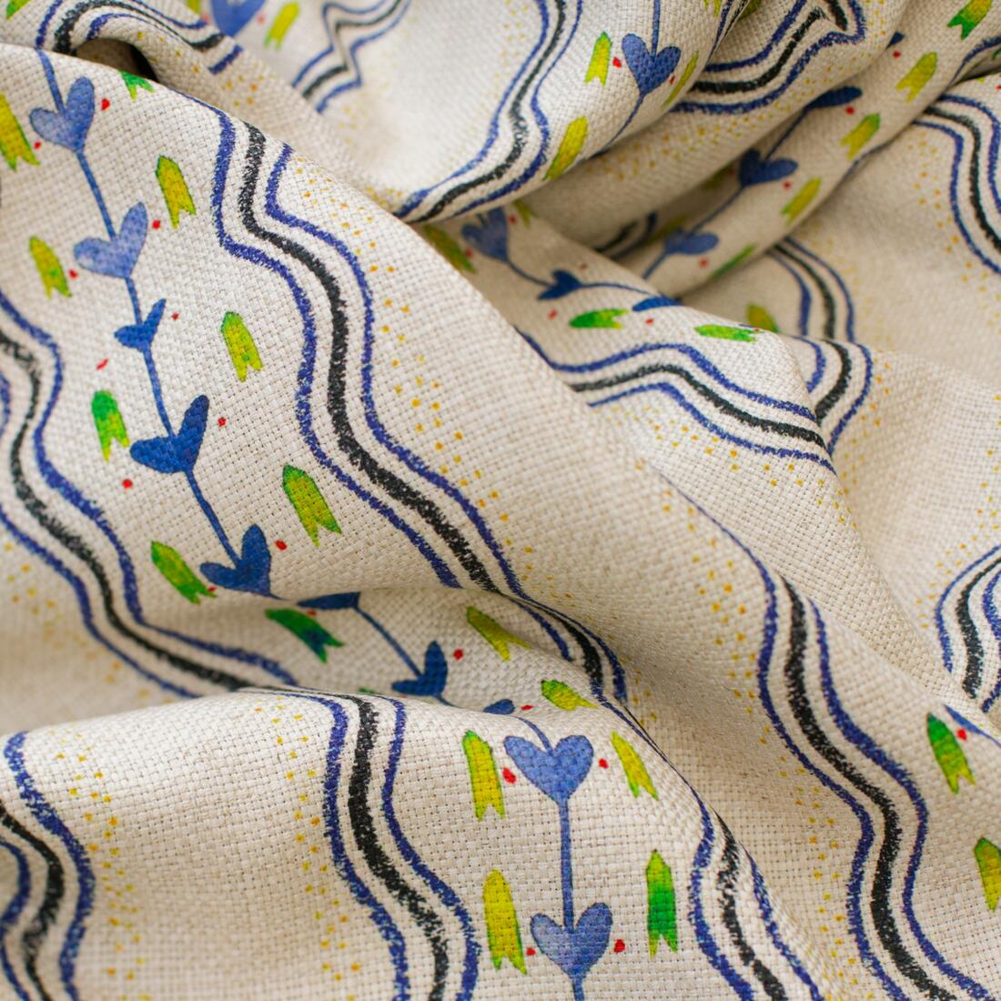 Hearty - Indigo fabric | Harvest Moon x Kit Kemp Fabrics | Andrew Martin