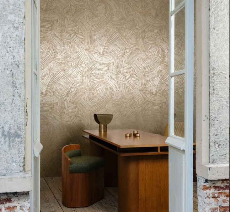 Impasto - Light Gold wallpaper | Emblème | Arte