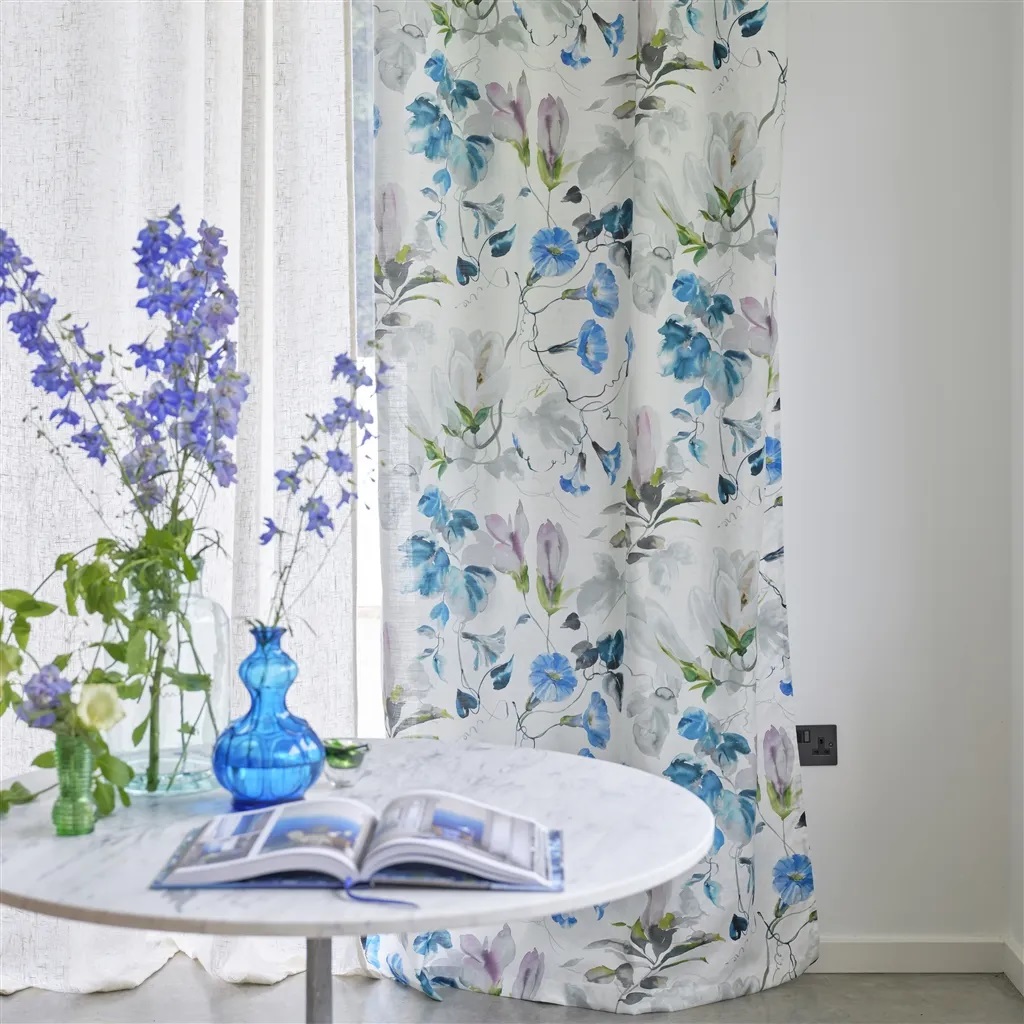 Japanese Magnolia - Cobalt fabric | Ikebana Fabrics | Designers Guild