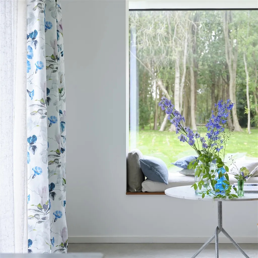 Japanese Magnolia - Cobalt fabric | Ikebana Fabrics | Designers Guild