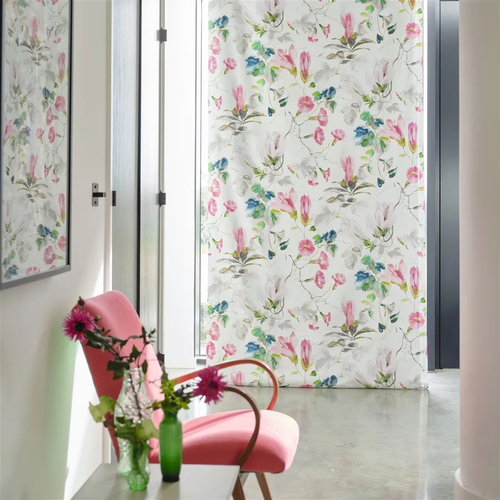 Japanese Magnolia - Fuchsia fabric | Ikebana Fabrics | Designers Guild