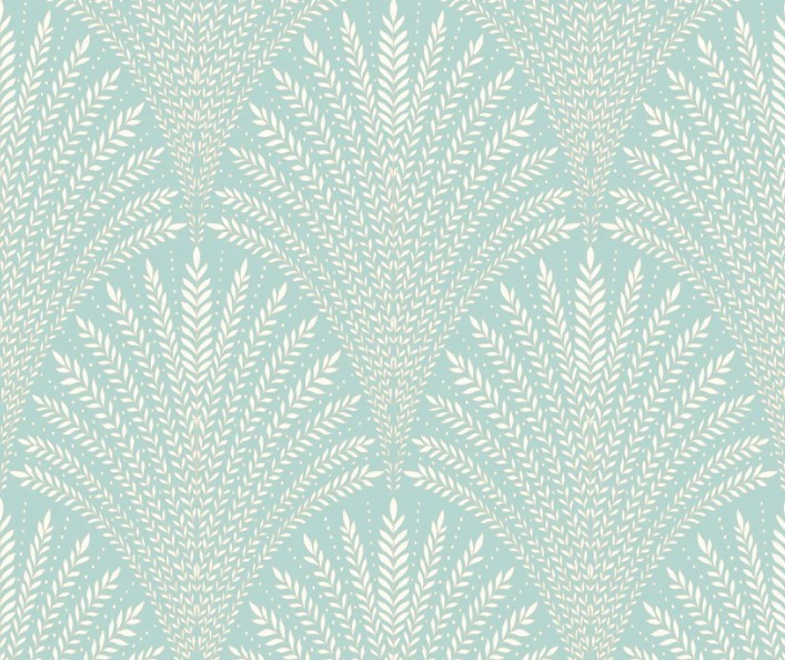 Leaf Fan - Duck Egg Blue wallpaper | Elegance | Hoopla Walls