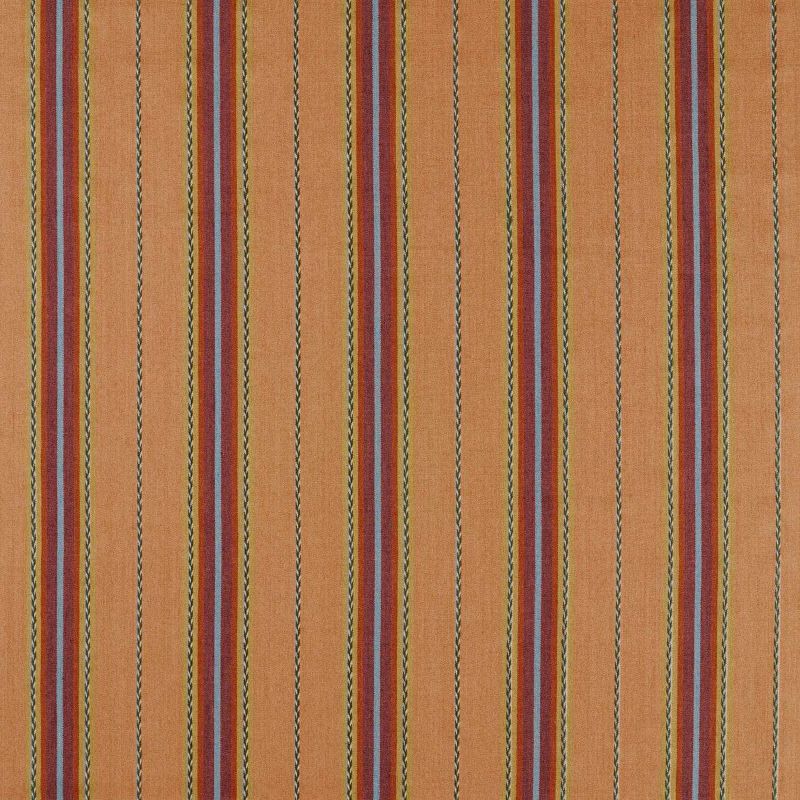 Lechlade Stripe - Mulberry/Apricot fabric | The Unfinished Works Stripes | Morris & Co