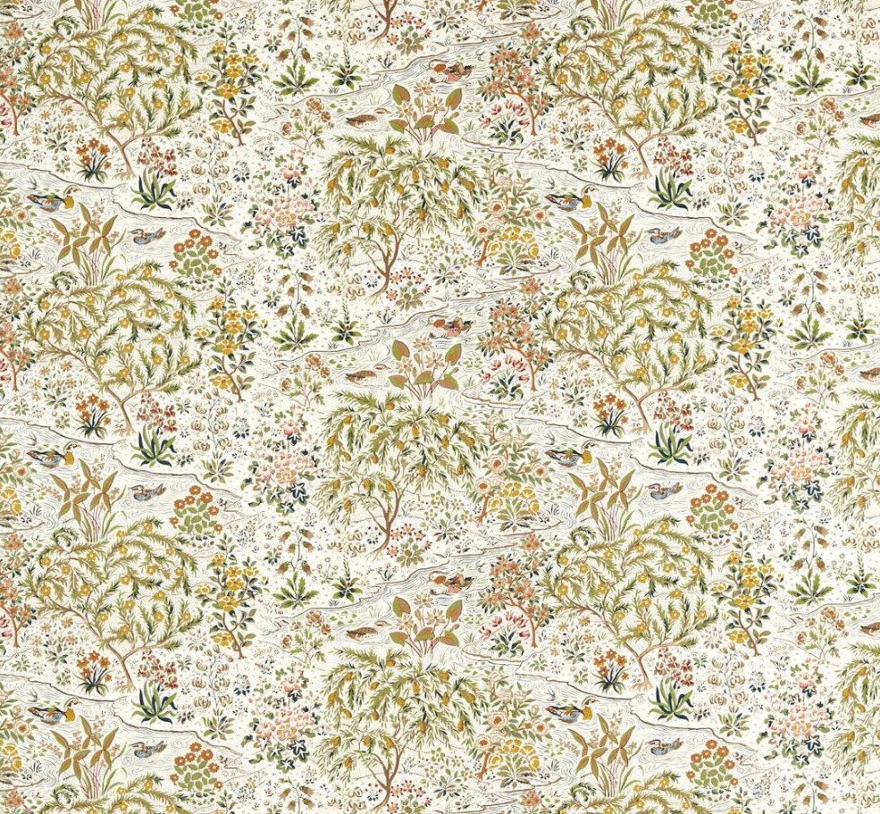 Moat Birds - Fawn/Harvest fabric | Sanderson x National Trust Volume II ...
