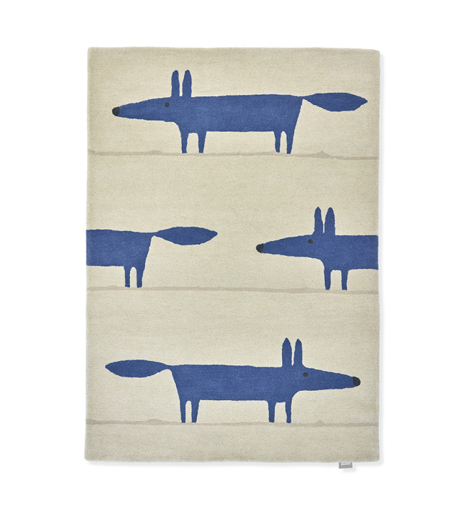 Mr Fox Rug - Pebble/Denim | Scion Rugs