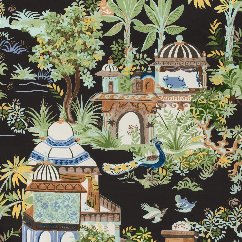 Mystic Garden - Black fabric | Eden Fabrics | Thibaut