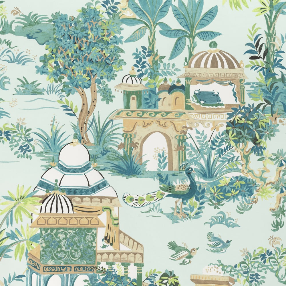 Mystic Garden - Spa Blue fabric | Eden Fabrics | Thibaut