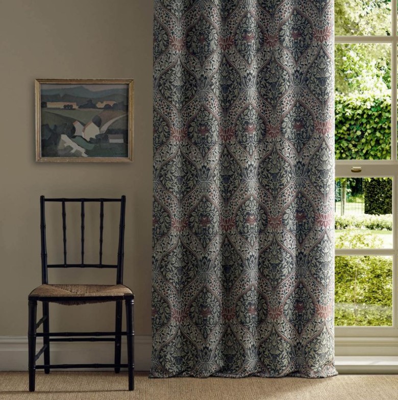 Norbury Weave - Slate/Plum fabric | The Unfinished Works Fabrics ...