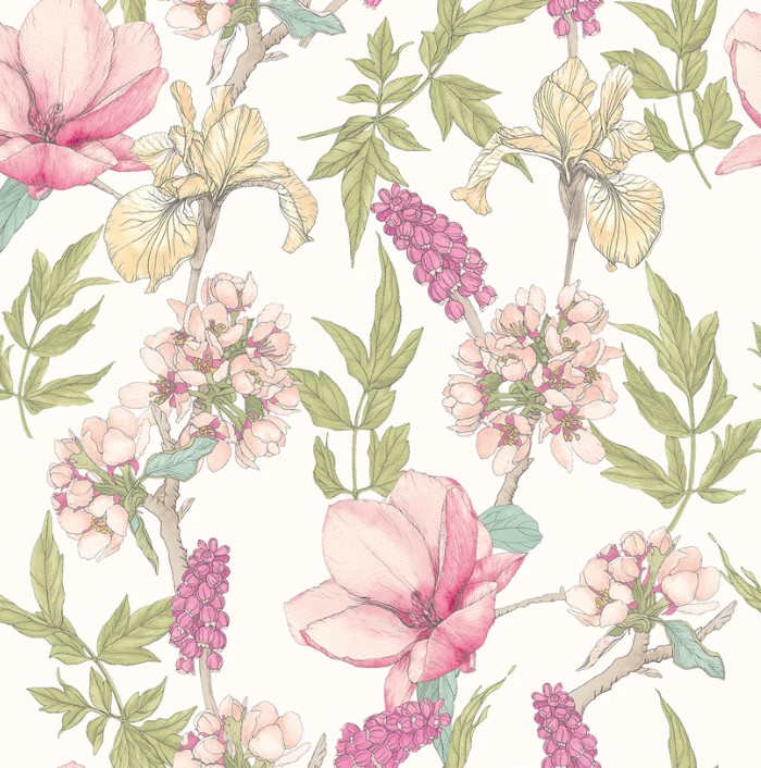 Orchid Bloom - Sweet Pea wallpaper | Fleur | Hoopla Walls