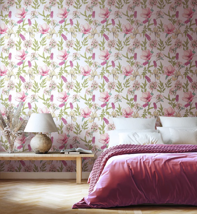 Orchid Bloom - Sweet Pea wallpaper | Fleur | Hoopla Walls