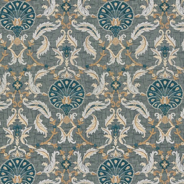 Ottoman - Persian Blue fabric | Fantasia | Jim Dickens