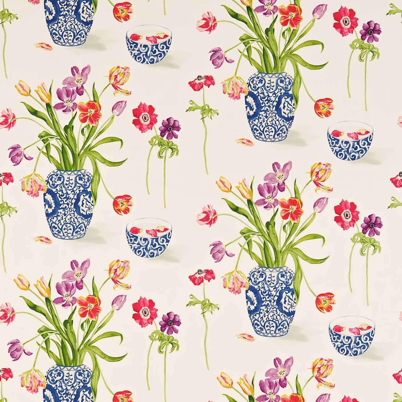 Painters Garden - Violet/Crimson fabric | Sanderson One Sixty Fabrics ...