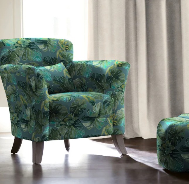 Panama - Aqua 33 fabric | Rainforest | Arley House