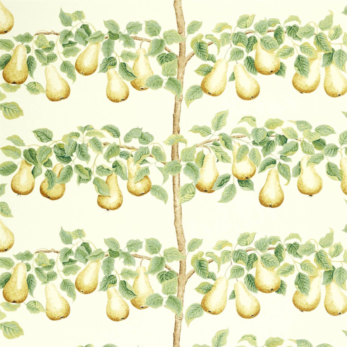 Perry Pears - Ochre/Leaf Green fabric | A Celebration of the National ...