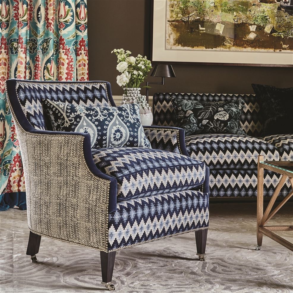 Perzina - Midnight fabric | Almacan | William Yeoward