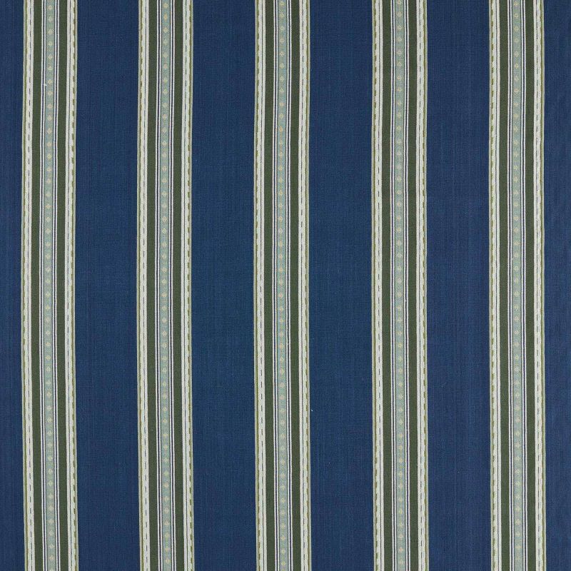 Pimlico Stripe - Indigo/Forest fabric | The Unfinished Works Stripes ...