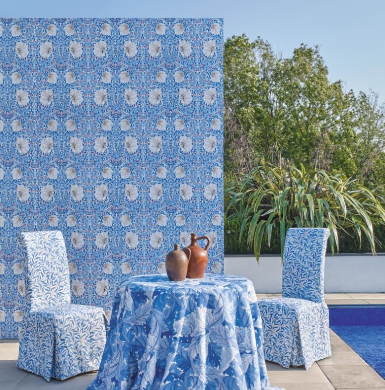 Pimpernel - Woad wallpaper | Bedford Park Wallpaper | Morris & Co