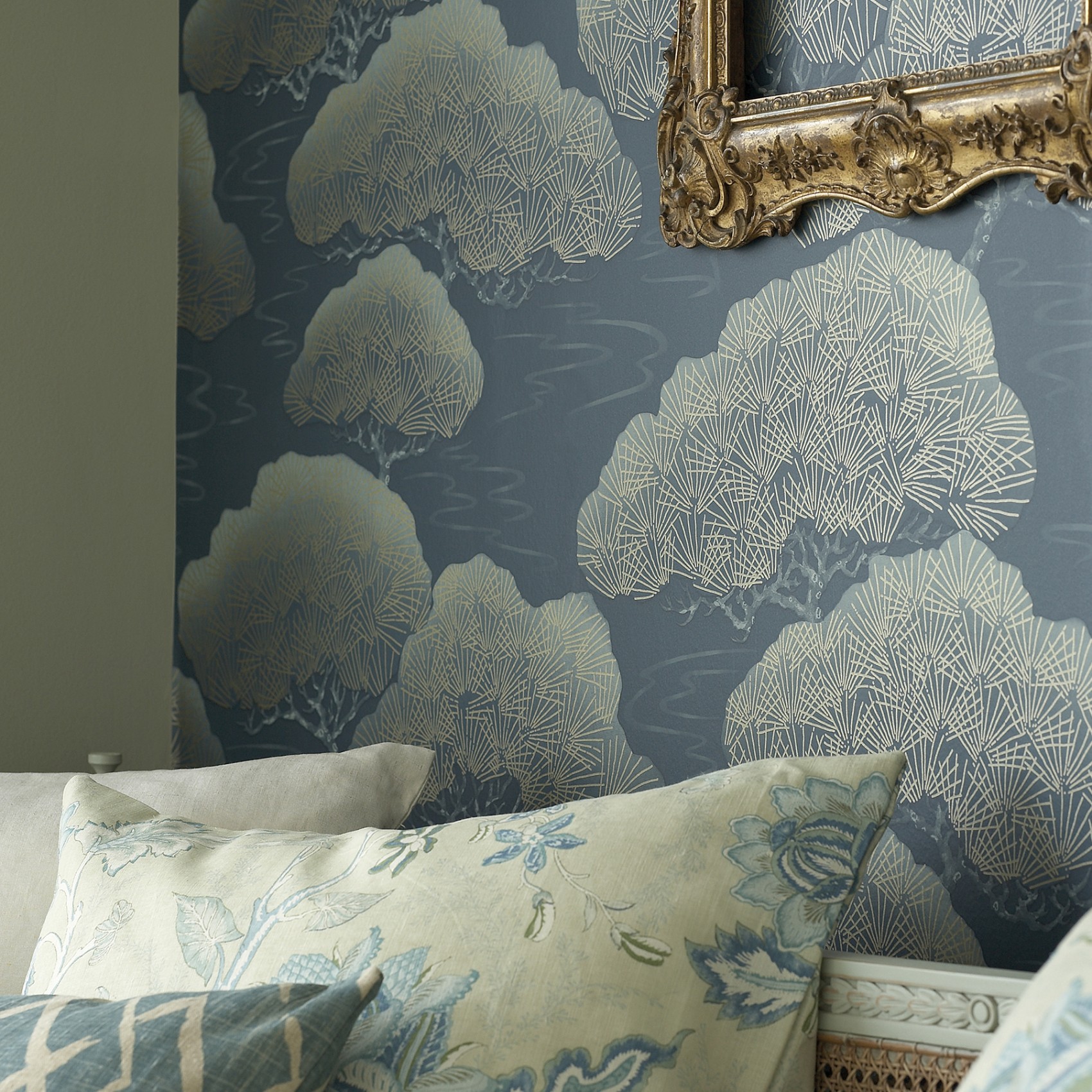 Pine - Blue Pine wallpaper | 20th Century Papers | Little Greene Paint ...