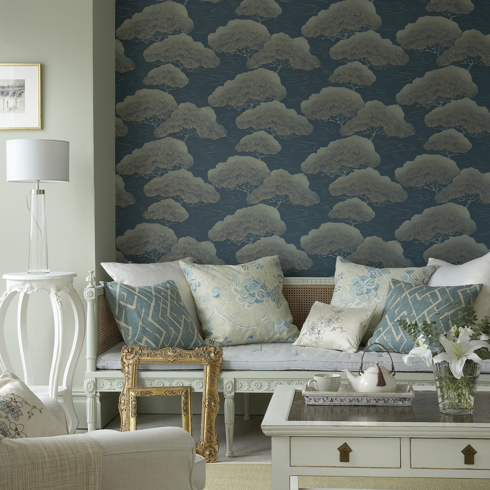 Pine - Blue Pine wallpaper | 20th Century Papers | Little Greene Paint ...