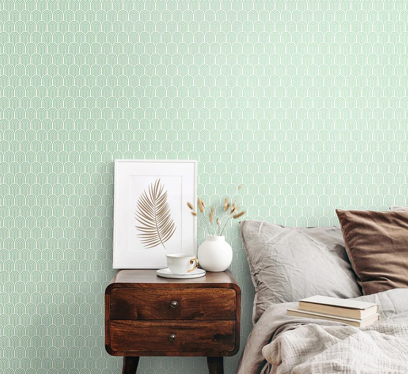 Retro Arch - Mint Green wallpaper | Geo | Hoopla Walls