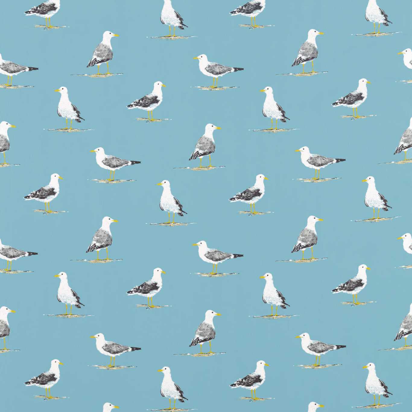 Shore Birds - Pacific fabric | Port Isaac Fabrics | Sanderson