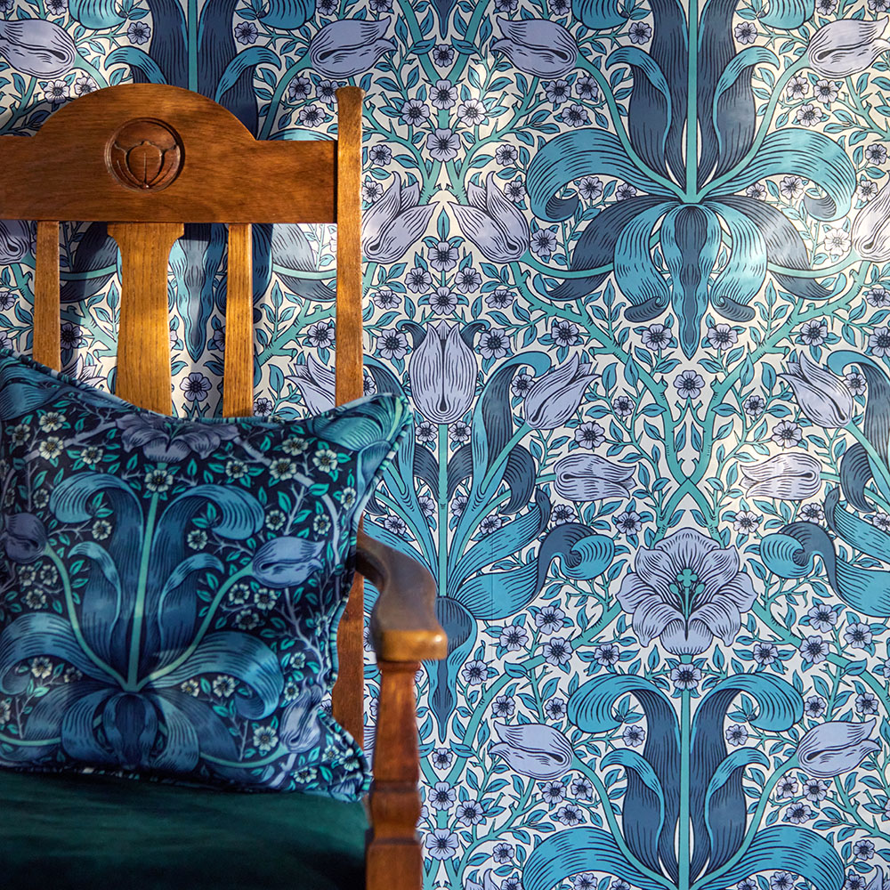 Spring Thicket Velvet - Midnight/Lilac fabric | Bedford Park Fabrics ...