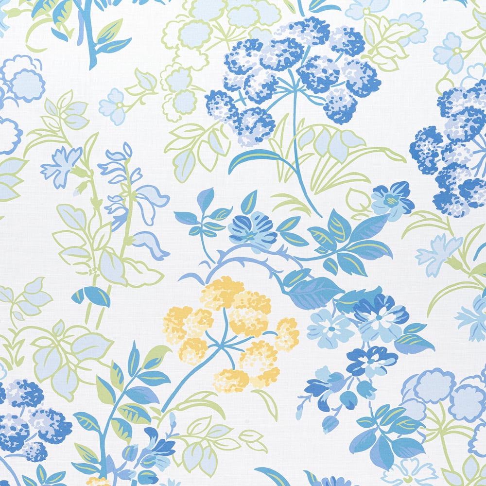 Spring Garden - Blue and White fabric | Canopy Fabrics | Thibaut